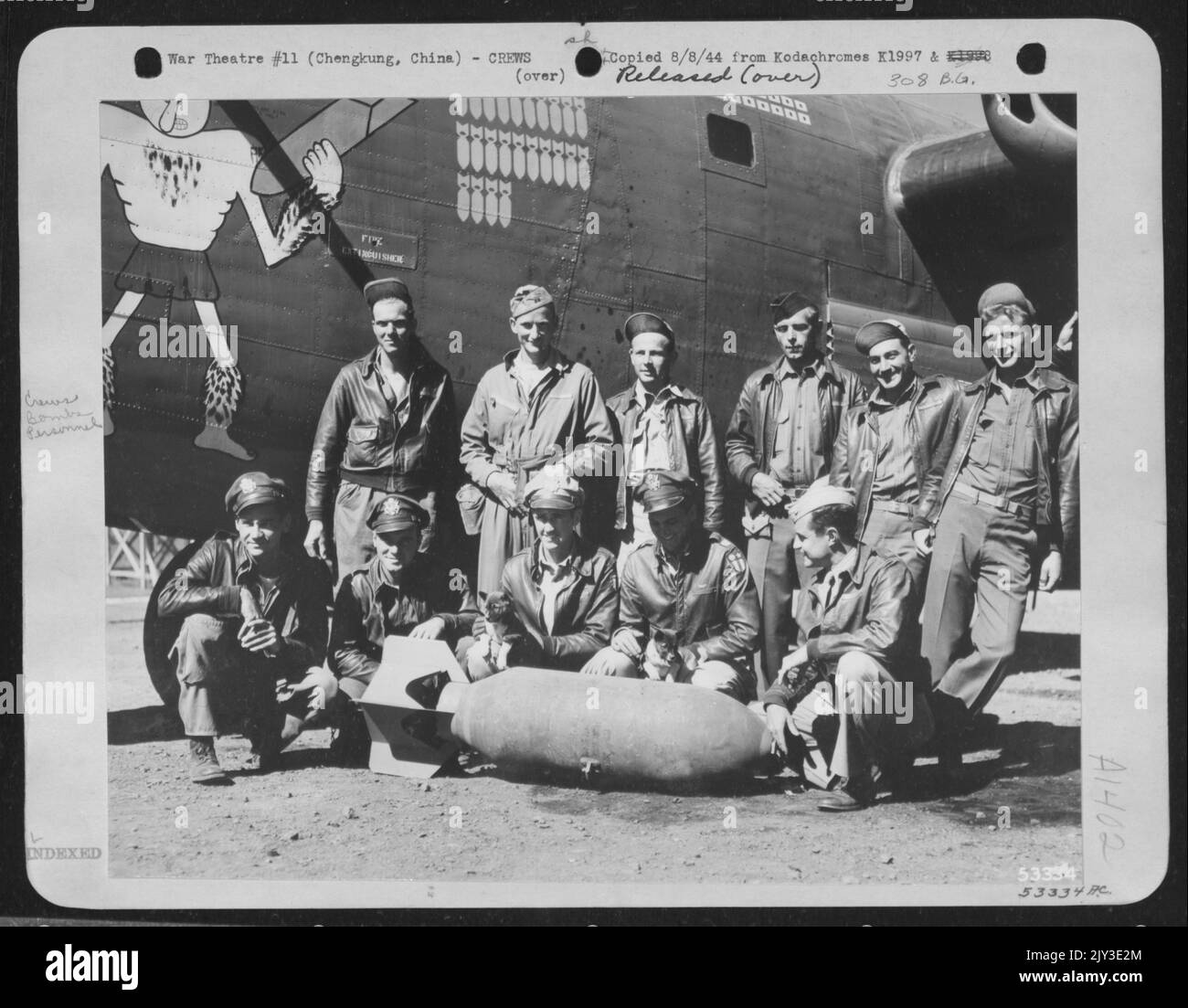 Crew of the Consolidated B-24 Liberator "Goon". Left to right, back row ...