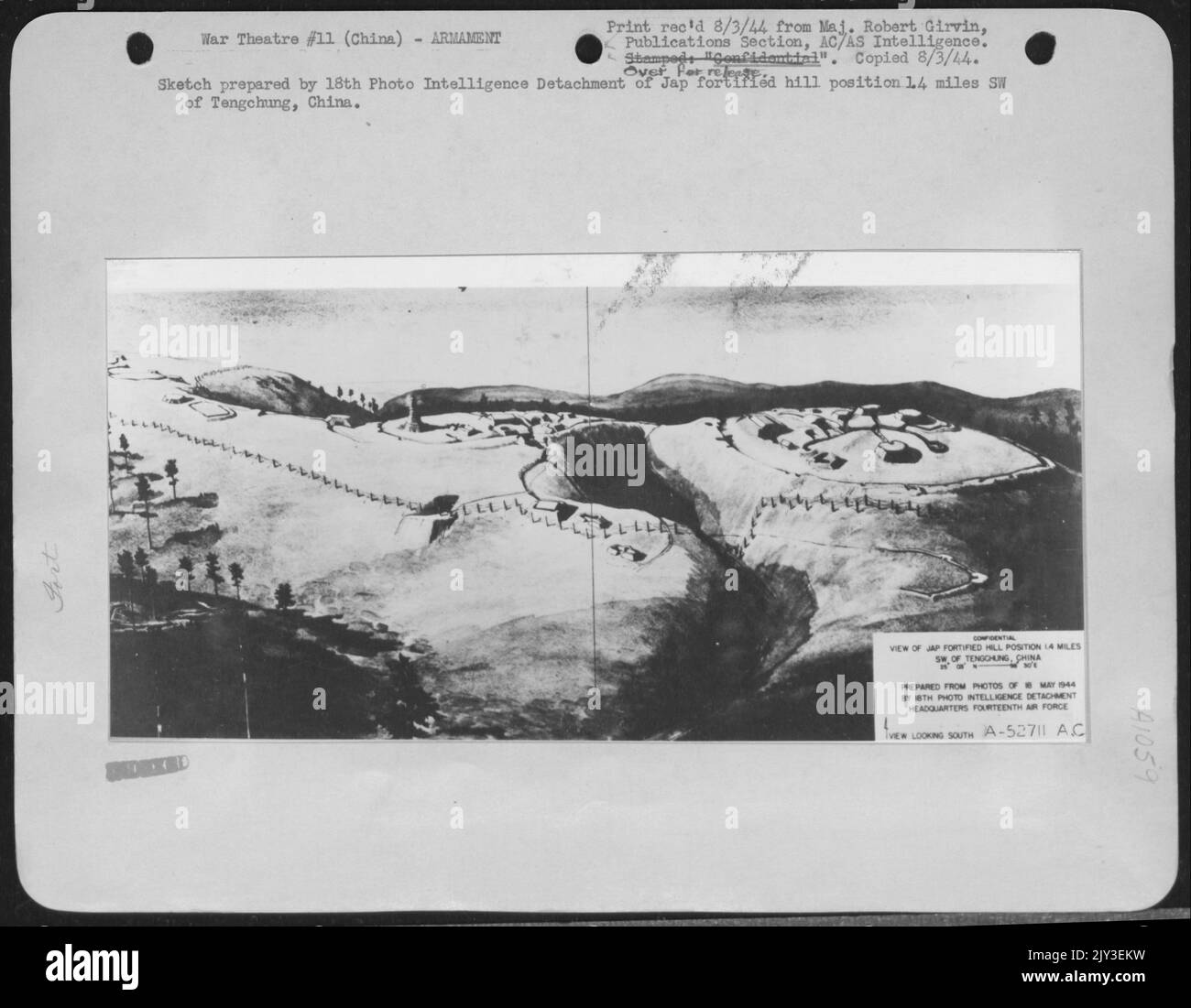 Sketch prepared by 18th Photo Intelligence Detachment of Japanese ...