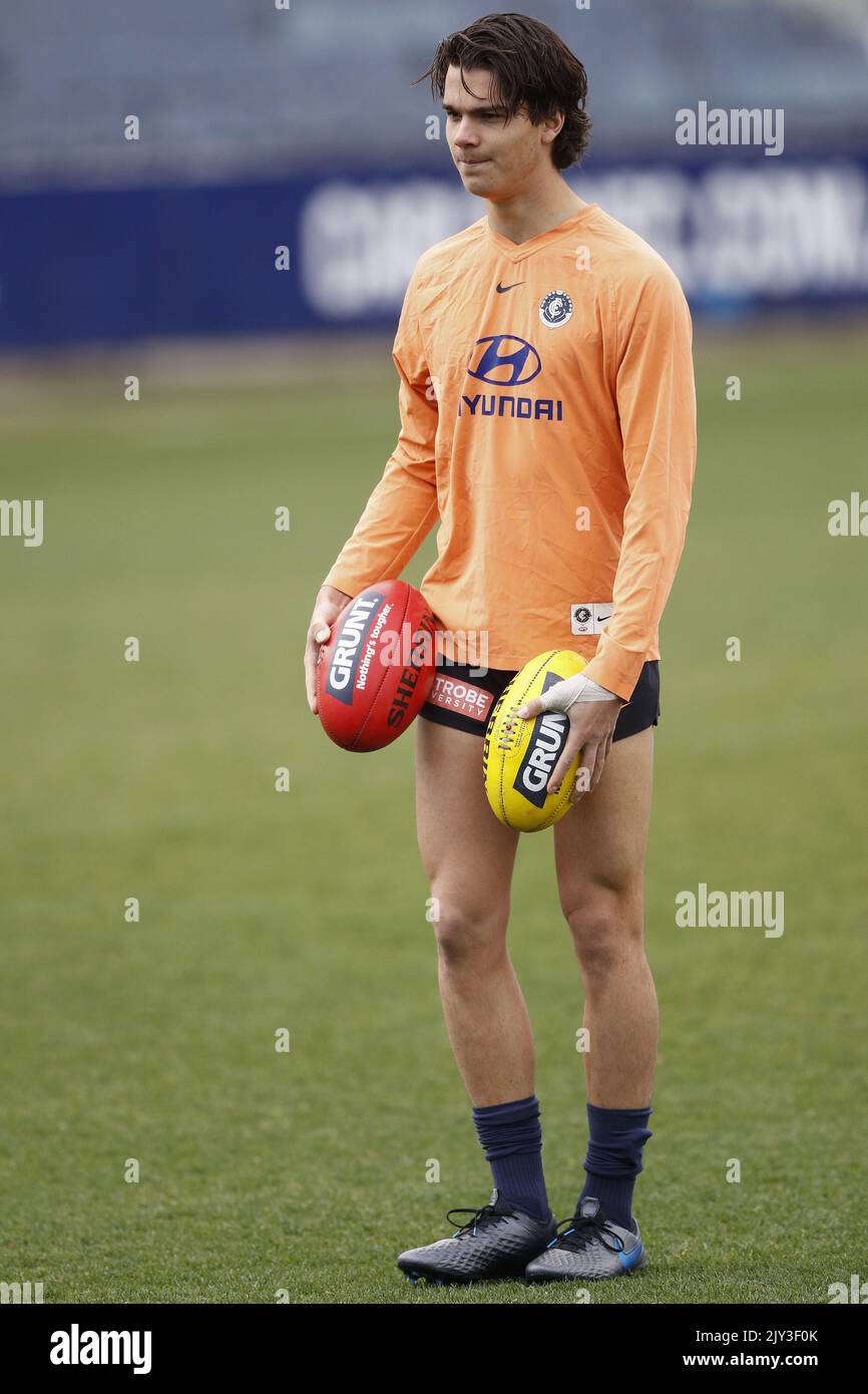 Ben Silvagni is seen during a Carlton Blues training session at Ikon ...