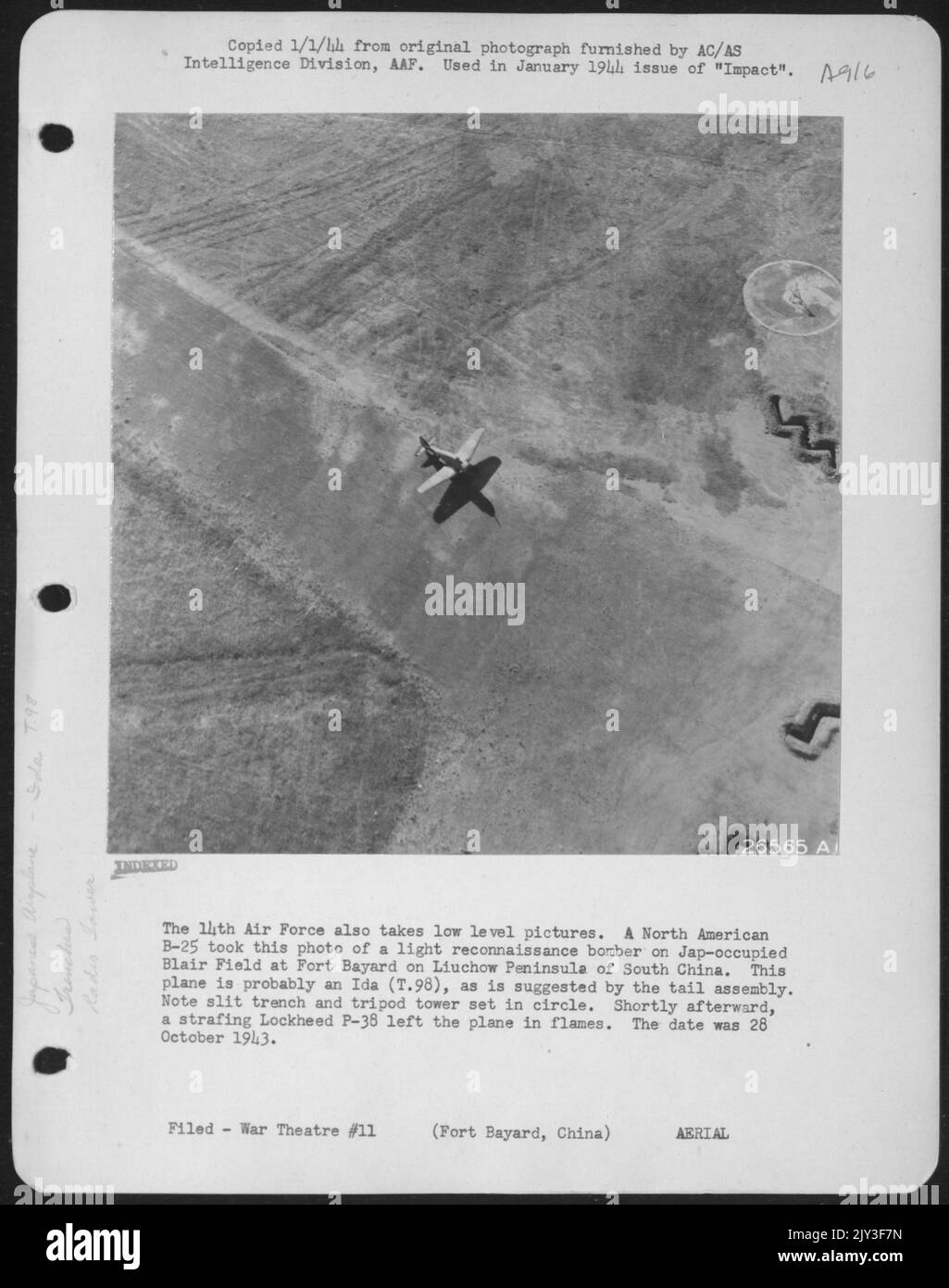 The 14th Air force also take slow level pictures. A North American B-25 ...