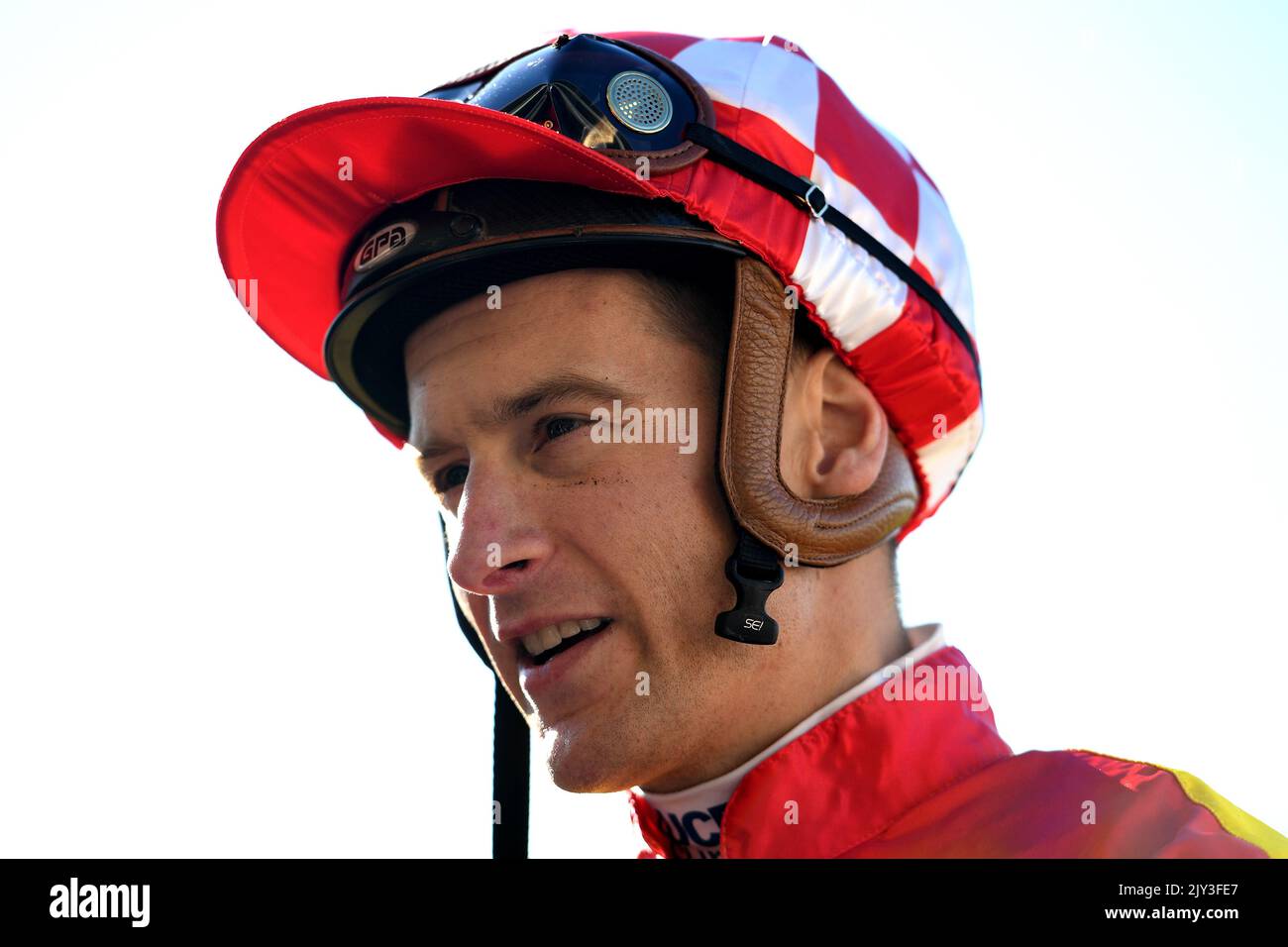 Jockey Blake Shinn looks on after riding Wimlah to victory in race 4 ...