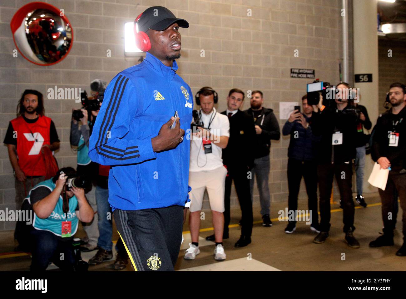 Paul Pogba of Manchester United arrives for the Manchester United and ...