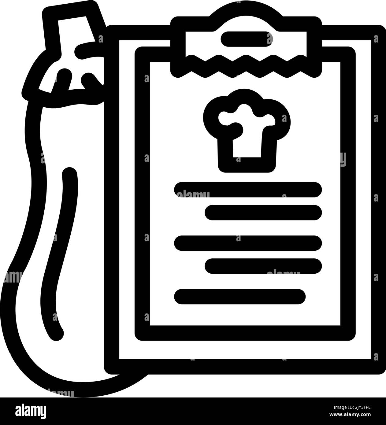 recipe cook eggplant line icon vector illustration Stock Vector Image ...