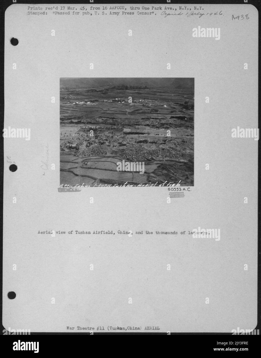 Aerial View Of Tushan Airfield, China, And The Thousands Of Laborers ...