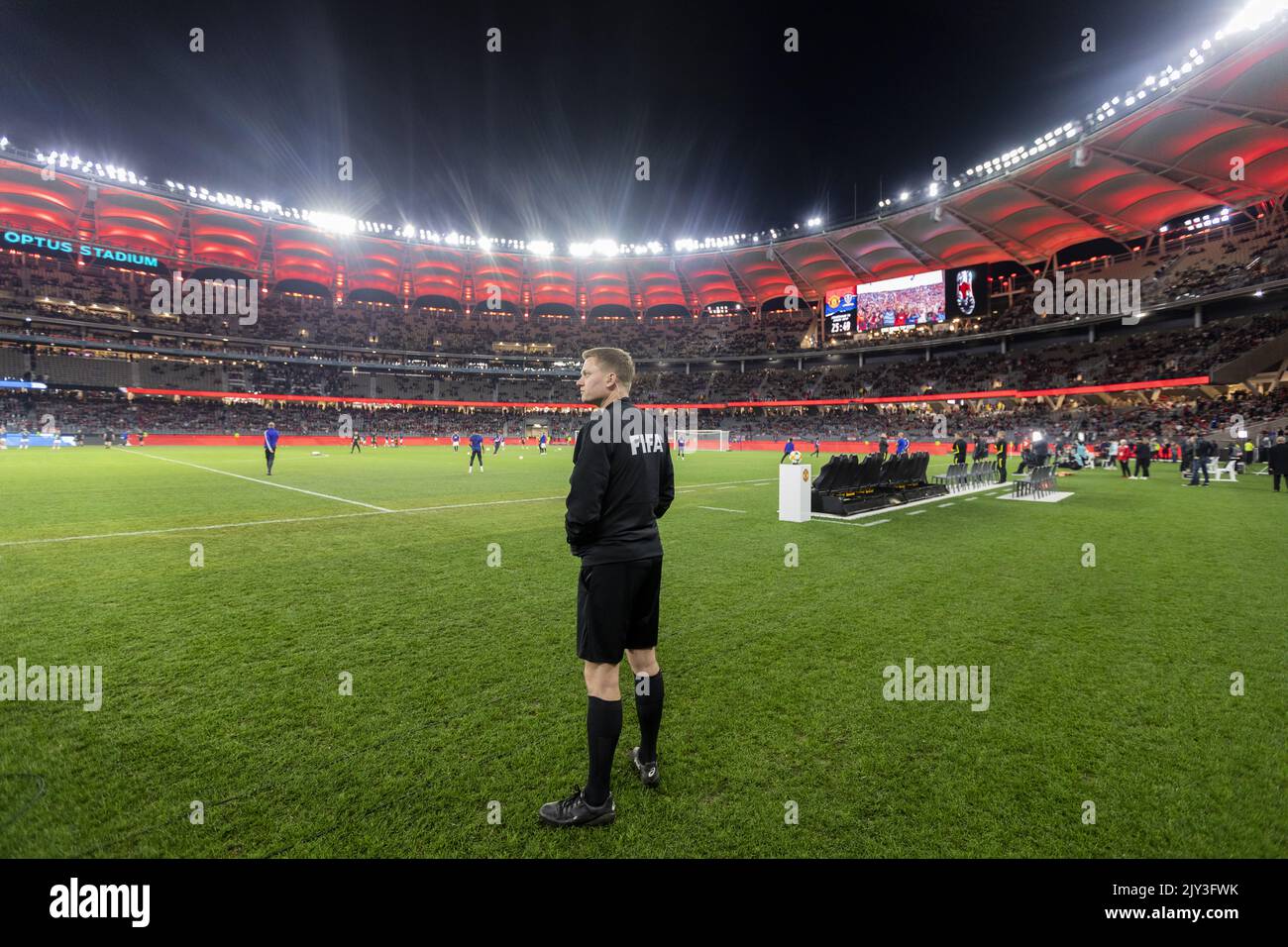 Optus Oval before the Manchester United and Leeds United football match ...
