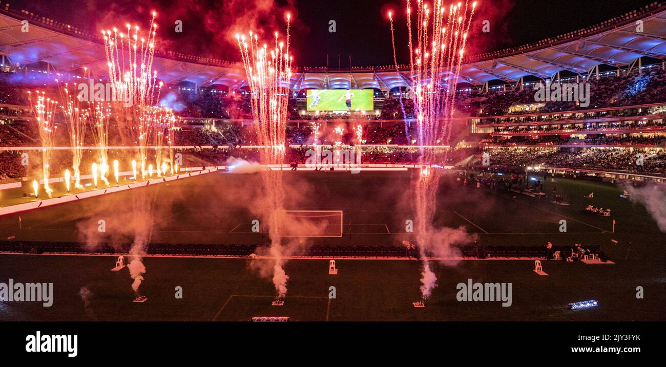 Optus Stadium during the Manchester United and Leeds United football ...
