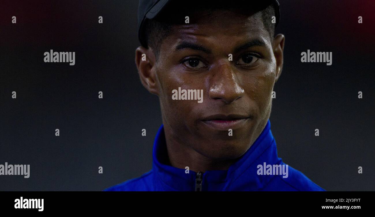 Marcus Rashford of Manchester during the Manchester United and Leeds ...