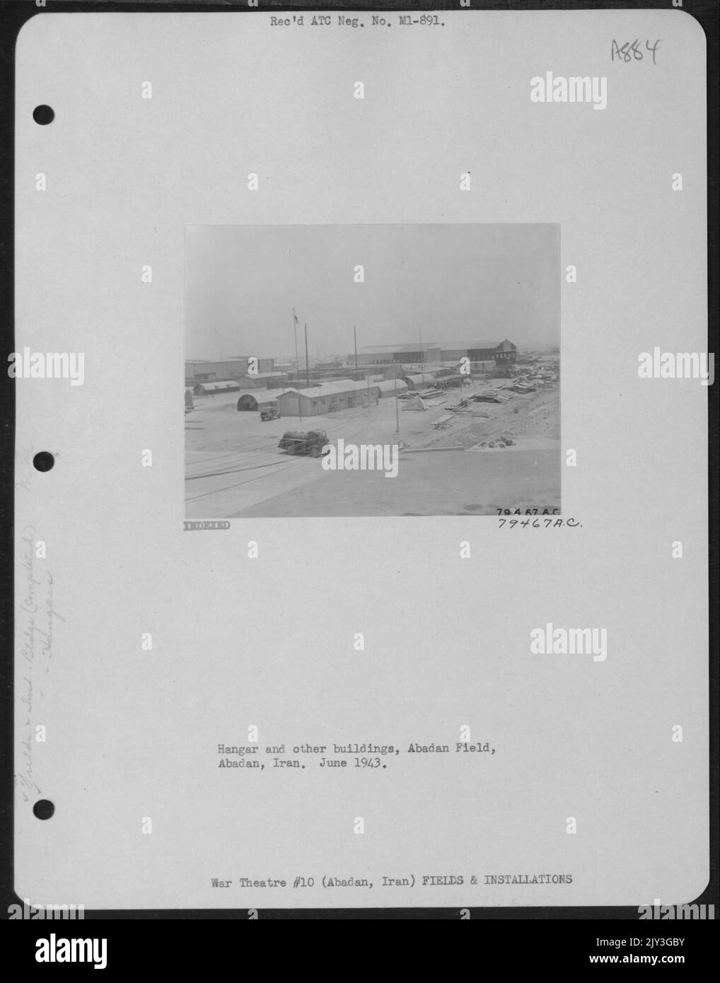 Hangar And Other Buildings, Abadan Field, Abadan, Iran. June 1943 Stock ...