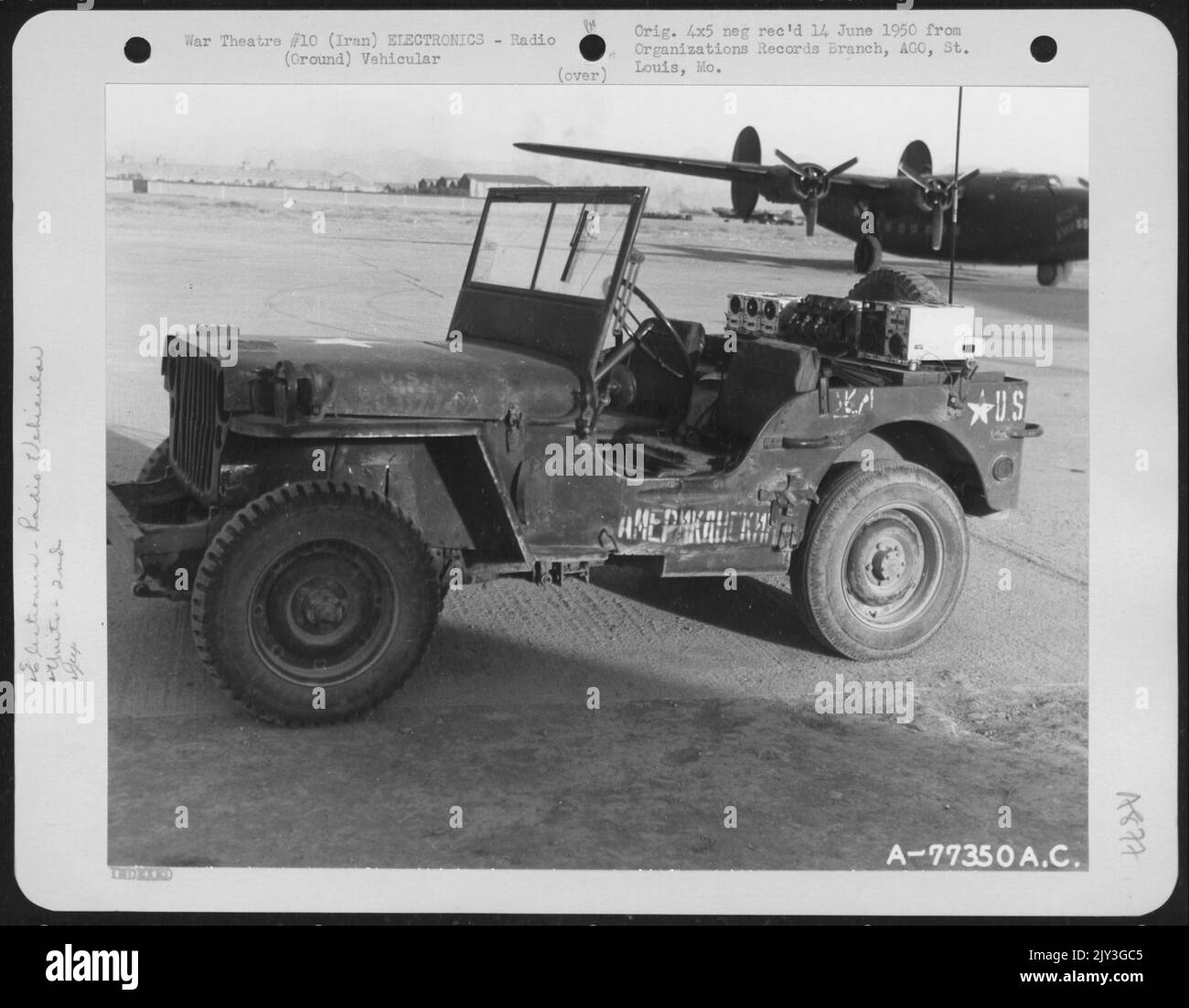 Radio-Equipped Jeep Of The 2Nd Army Airways Communication Wing At An ...
