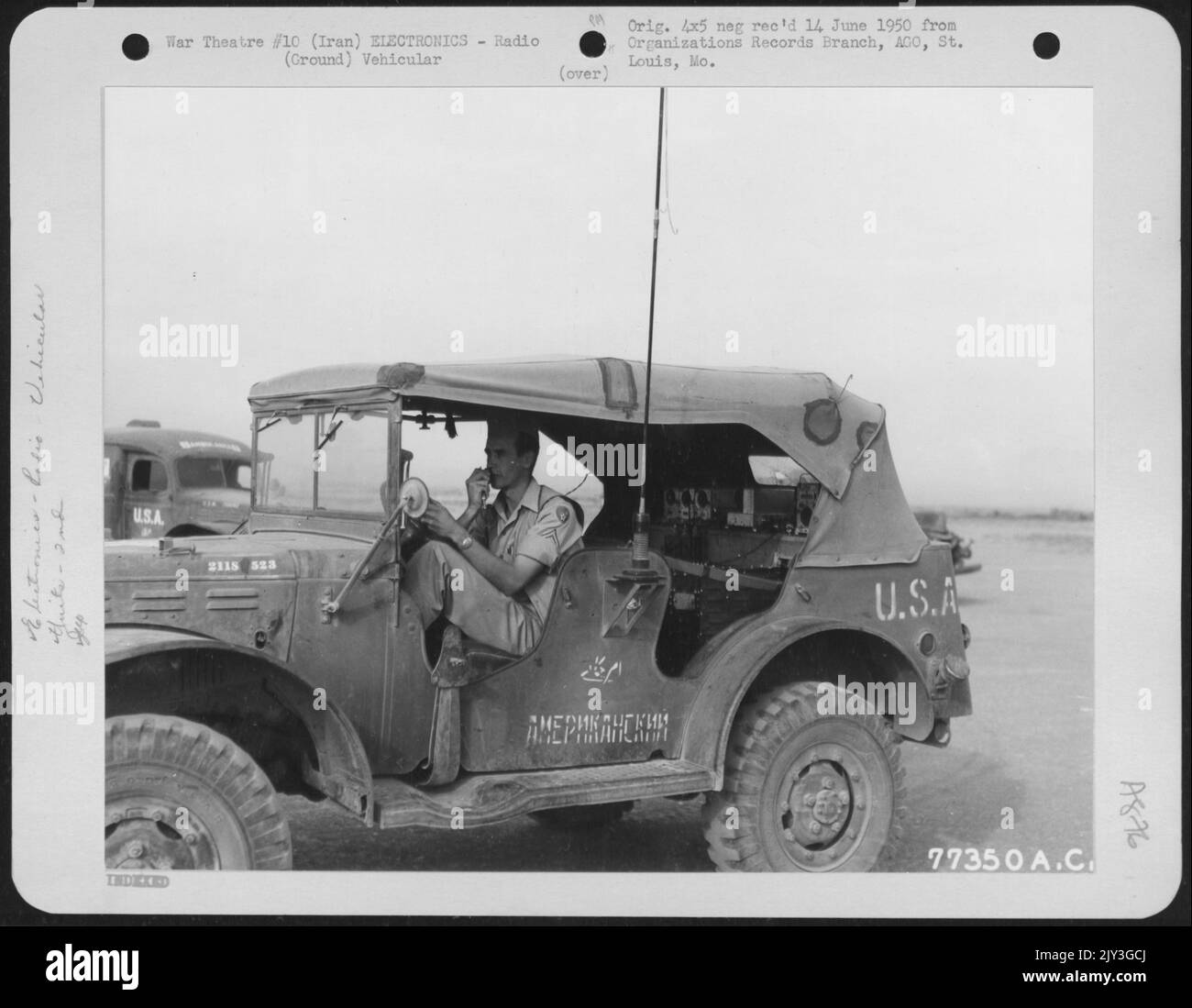 Radio-Equipped Jeep Of The 2Nd Army Airways Communication Wing At An ...