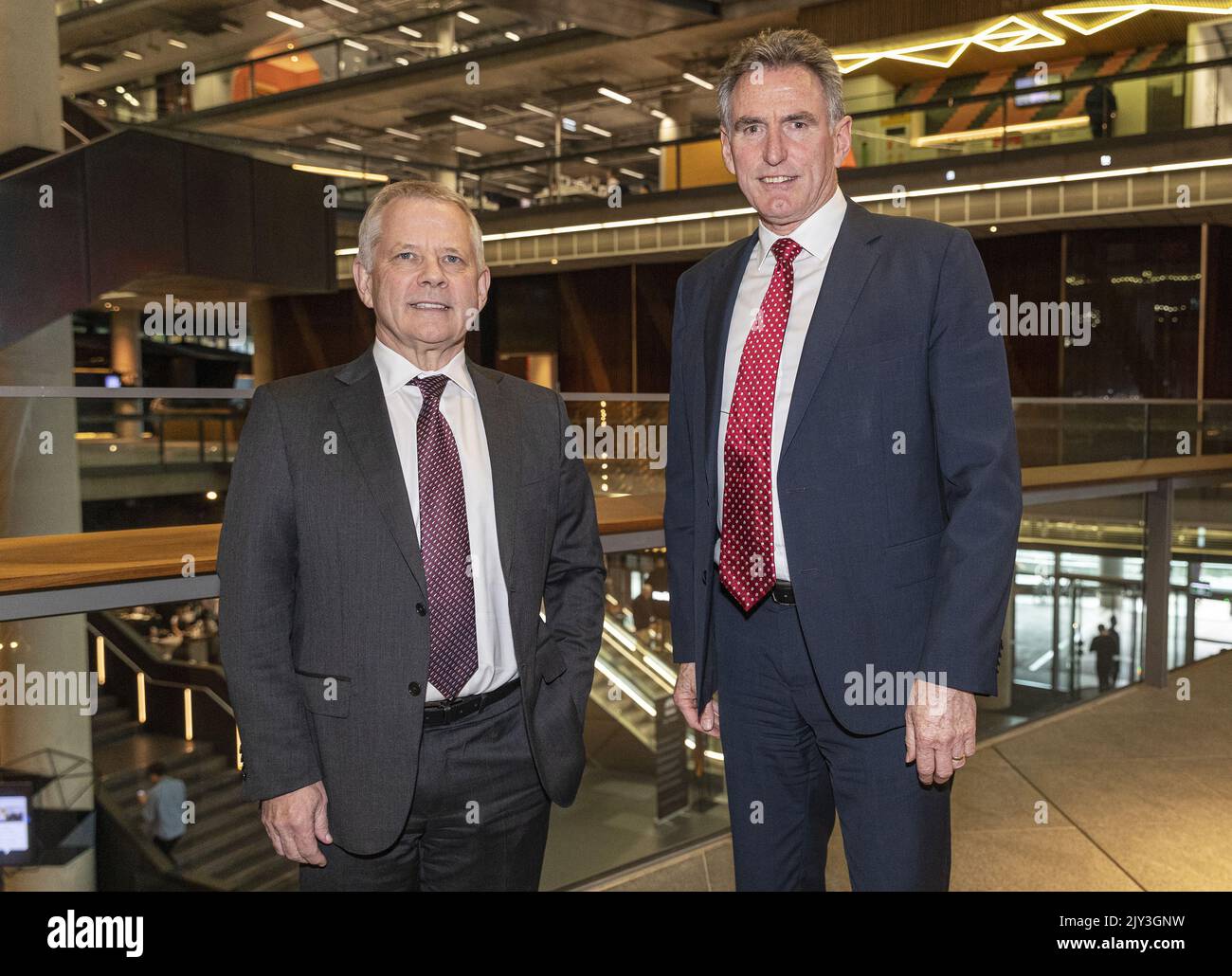 NAB Chairman-elect, Philip Chronican (left) and newly appointed NAB CEO ...