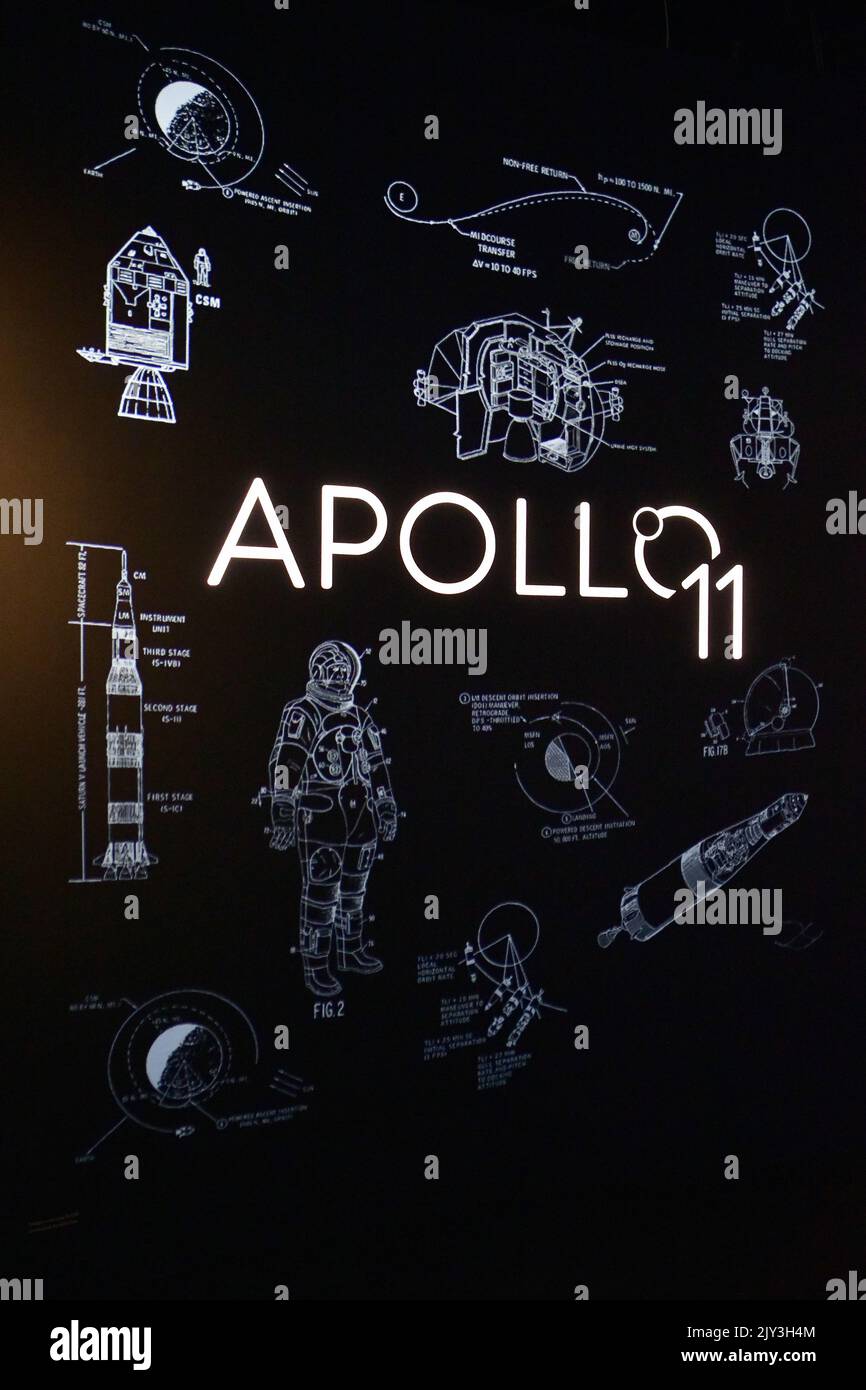 Exhibition space of the Apollo 11 Exhibition is seen at the Powerhouse ...