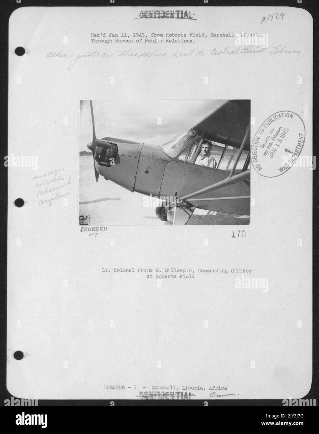 Lt. Colonel Frank W. Gillespie, Commanding Officer At Roberts Field ...