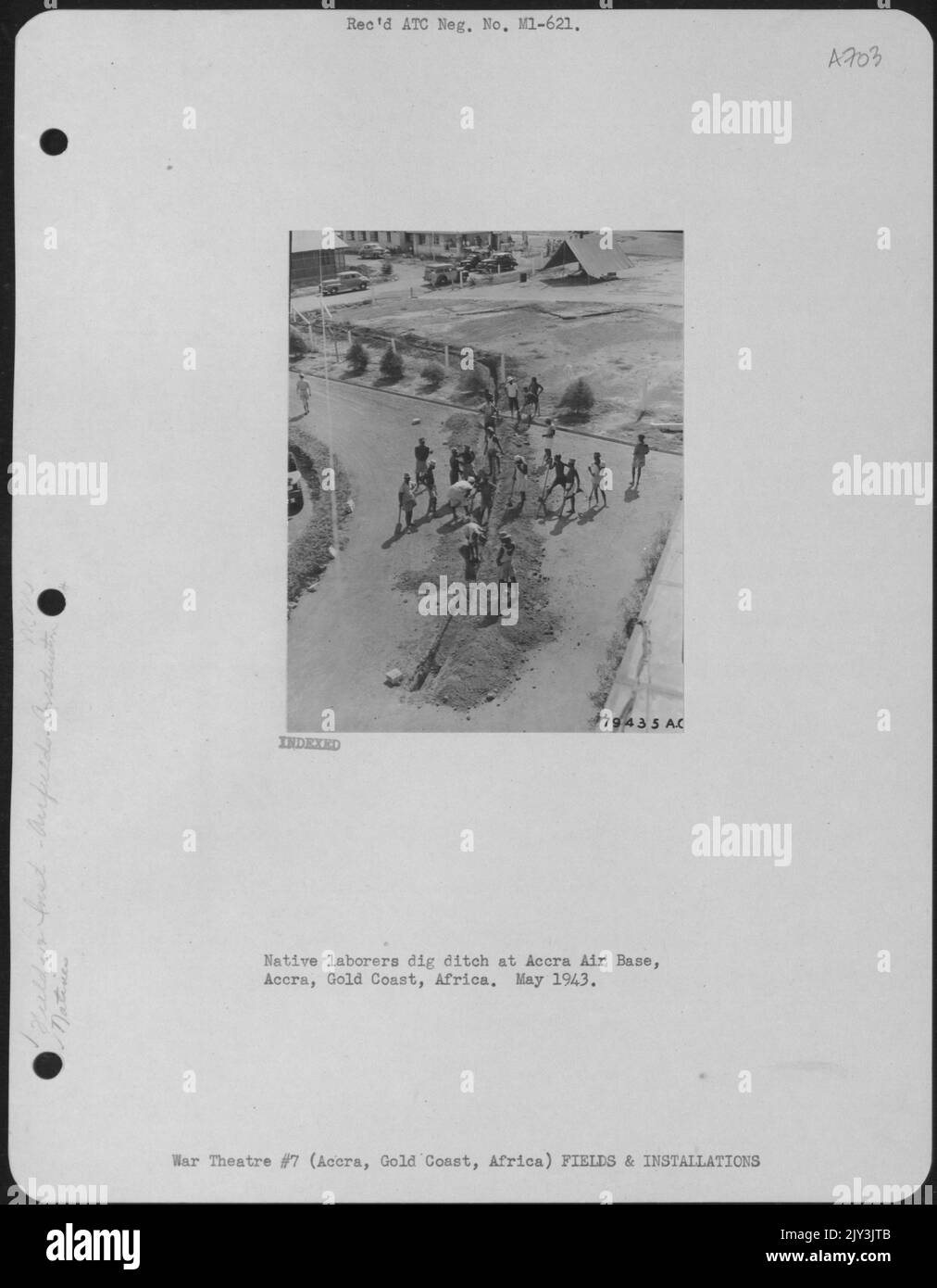 Native Laborers Dig Ditch At Accra Air Base, Accra Gold Coast, Africa ...