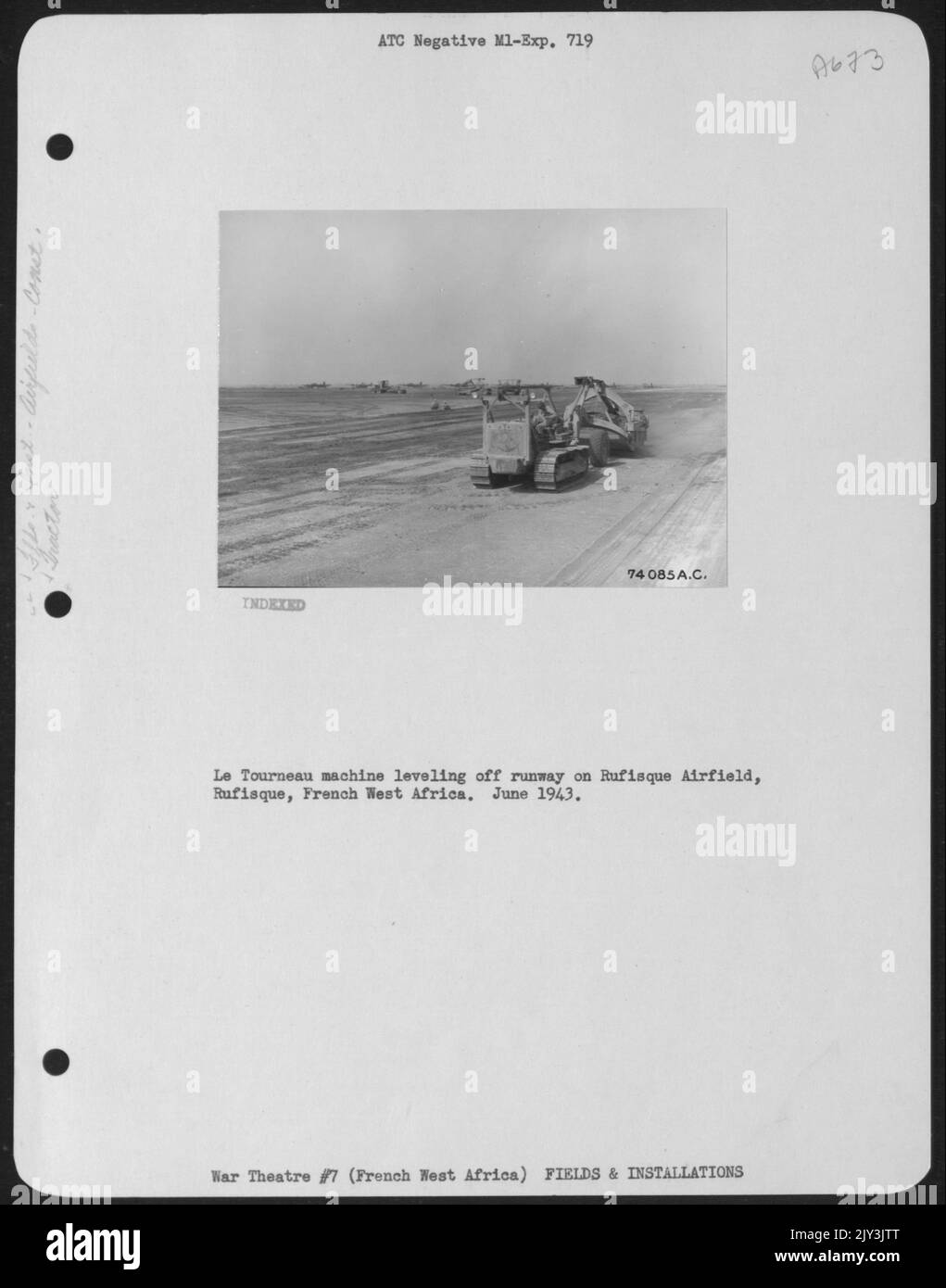 Le Tourneau Machine Levelling Off Runway On Rufisque Airfield, Rufisque ...
