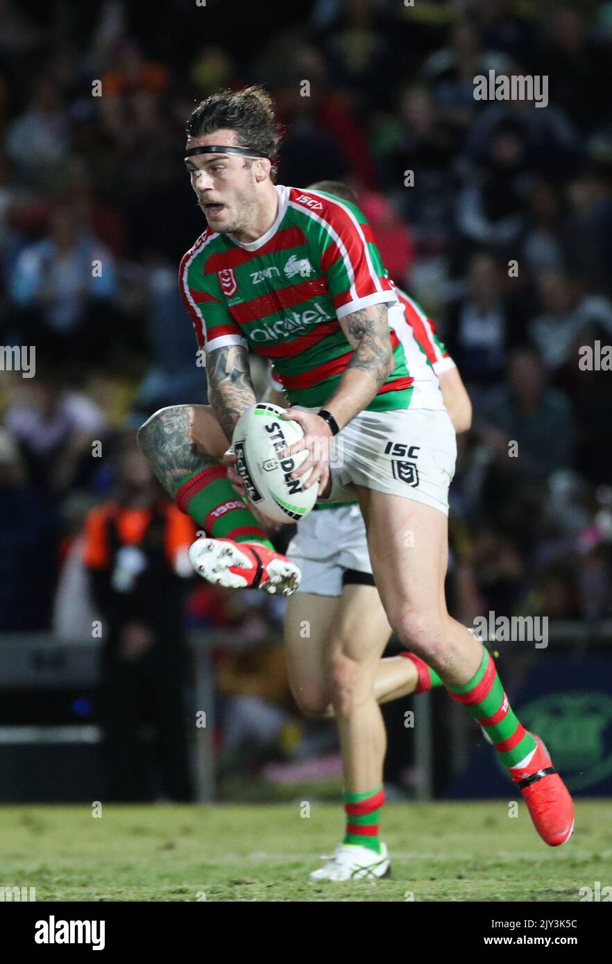 Ethan Lowe of the Rabbitohs during the Round 18 NRL match between the ...
