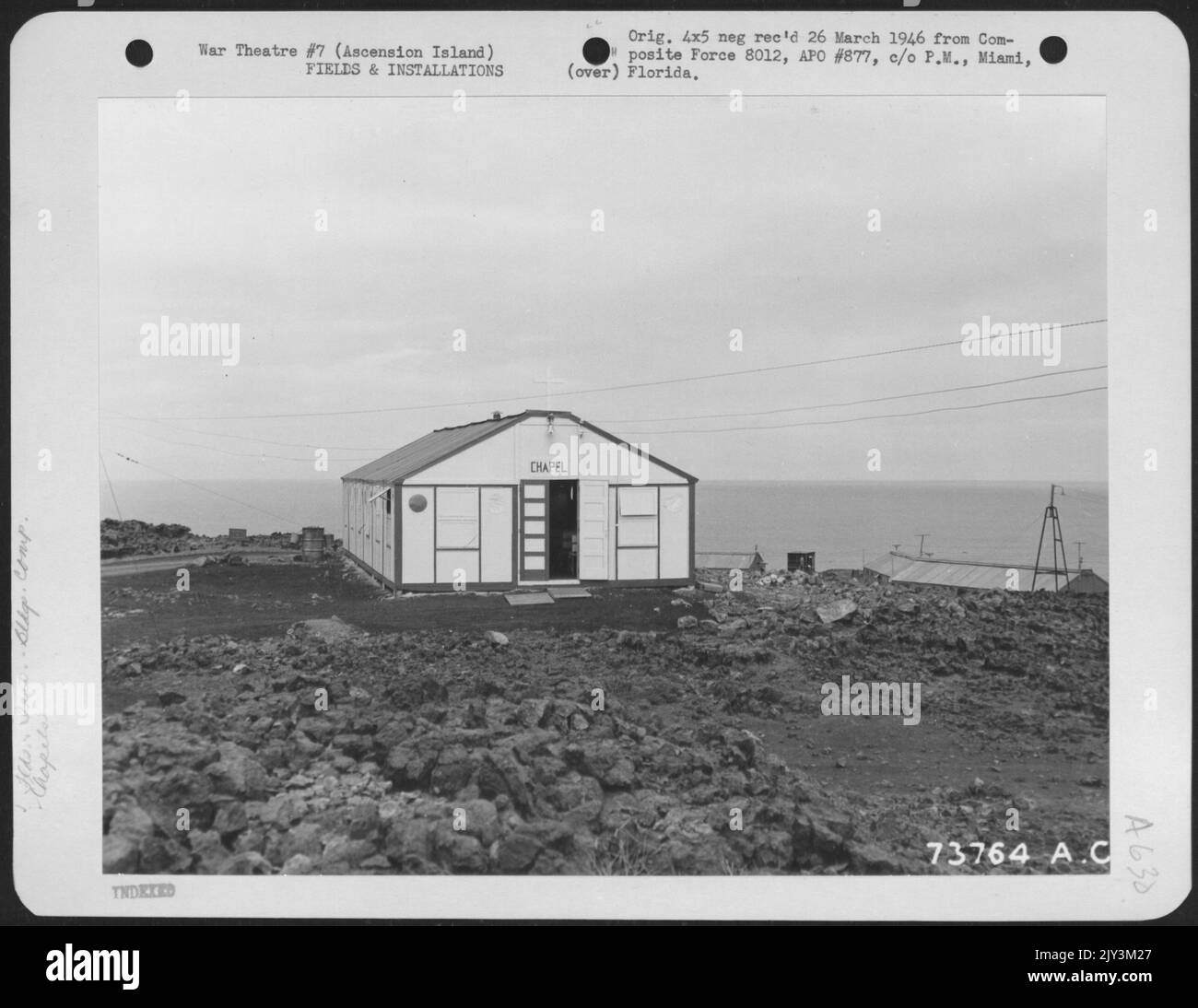 Air Transport Command Chapel On Ascension Island. 5 October 1945 Stock ...