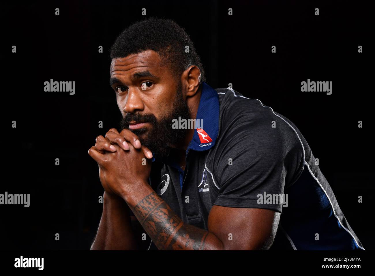 Marika Koroibete poses for a photograph after Wallabies training at ...
