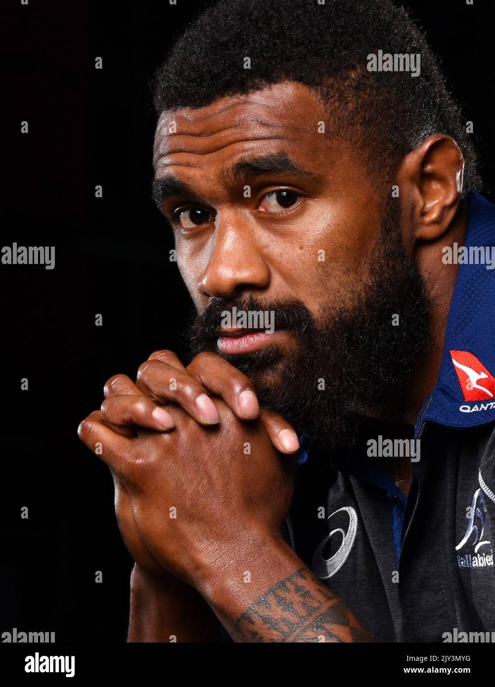 Marika Koroibete poses for a photograph after Wallabies training at ...