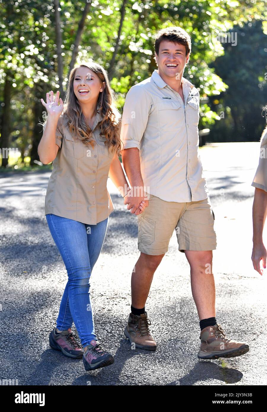 Bindi Irwin (left) and Chandler Powell (right) are seen together at ...