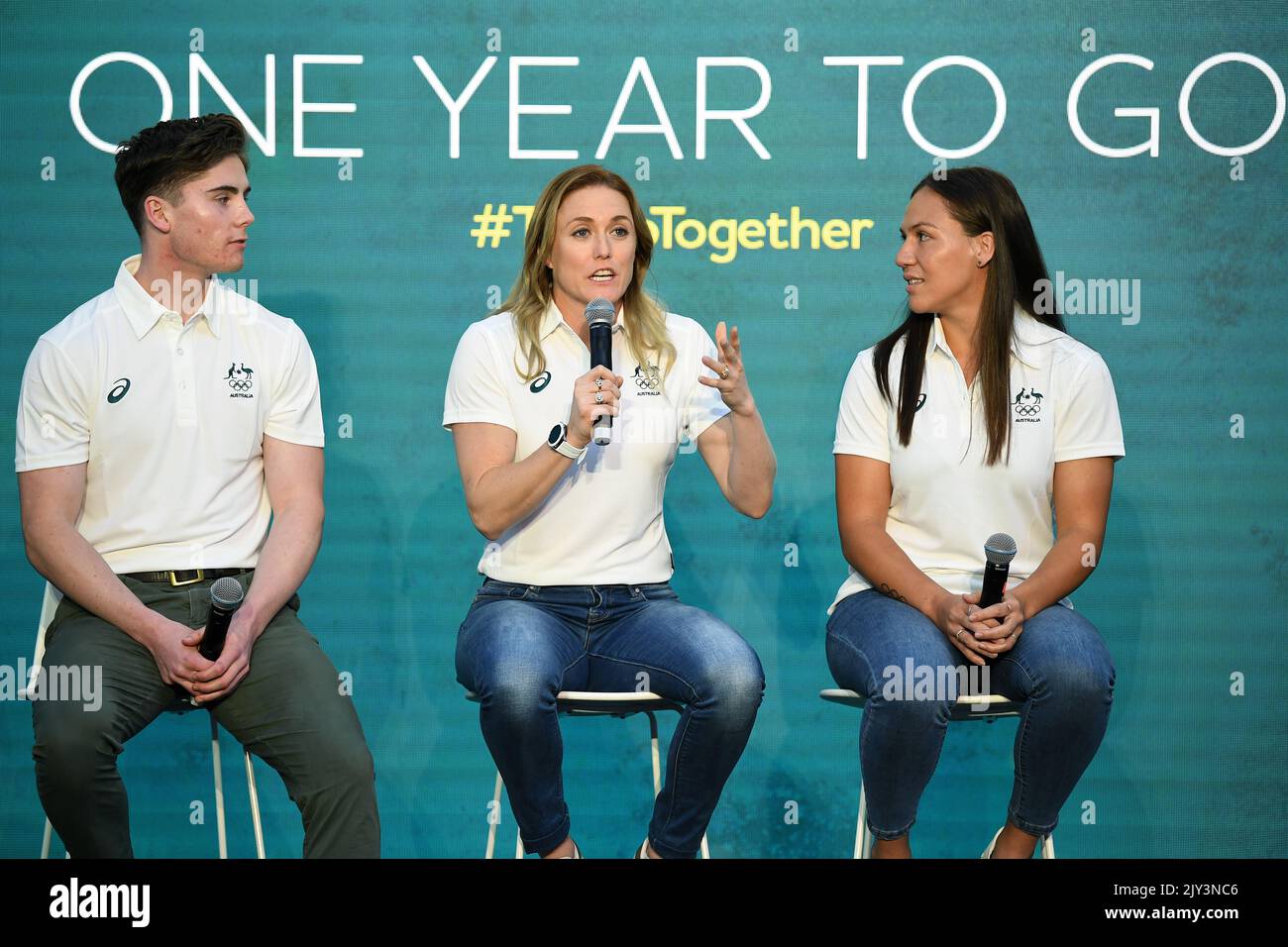 Australian athletes (L-R) Rohan Browning, Sally Pearson and Evania ...