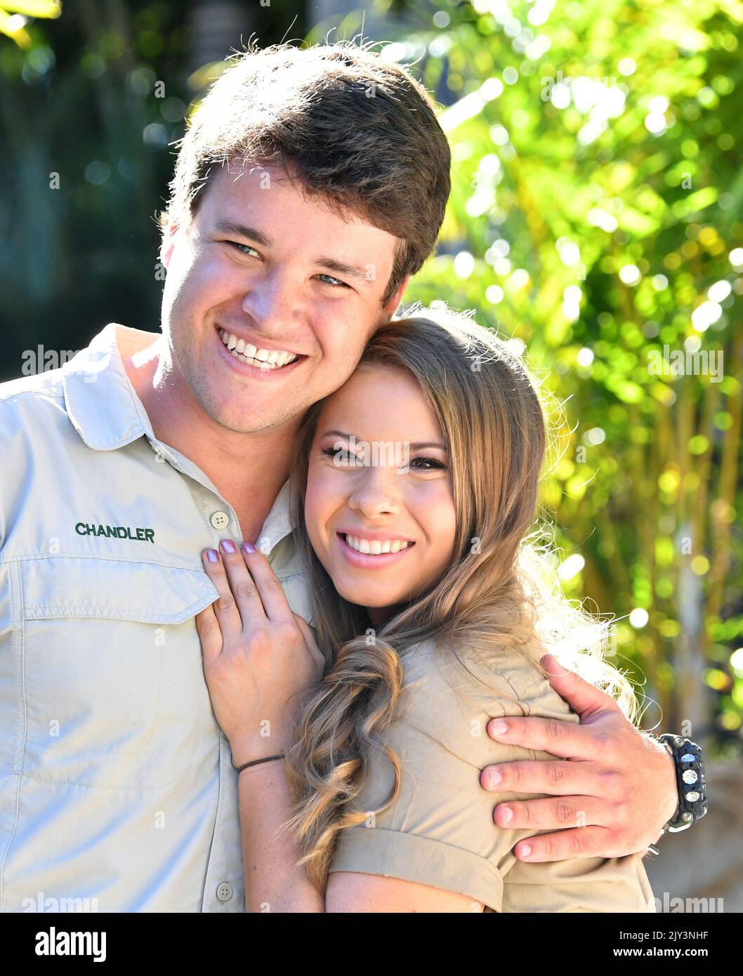 Chandler Powell (left) and Bindi Irwin (right) are seen together at ...
