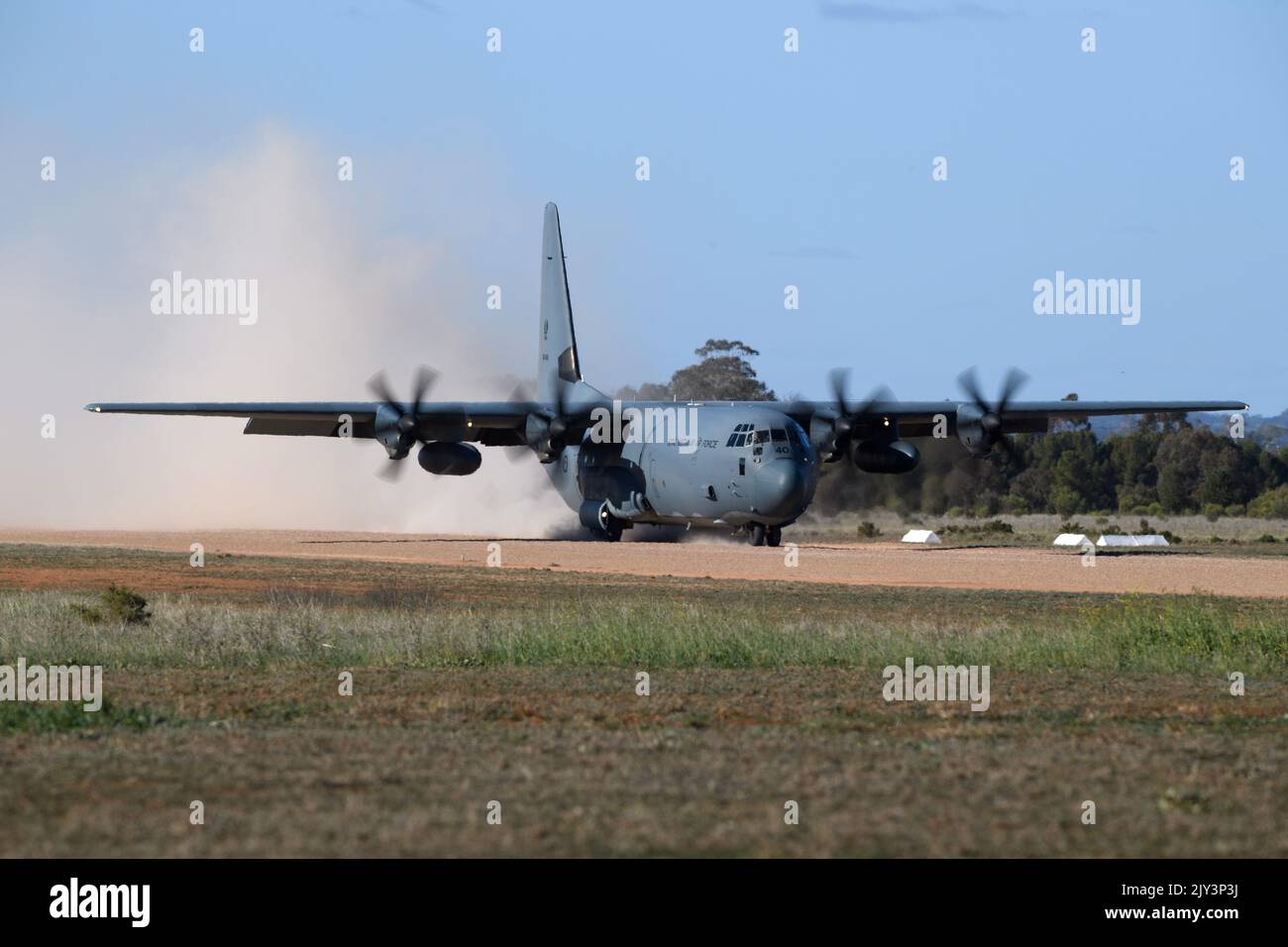 A Royal Australian Air Force C-130J Hercules aircraft lands on the ...