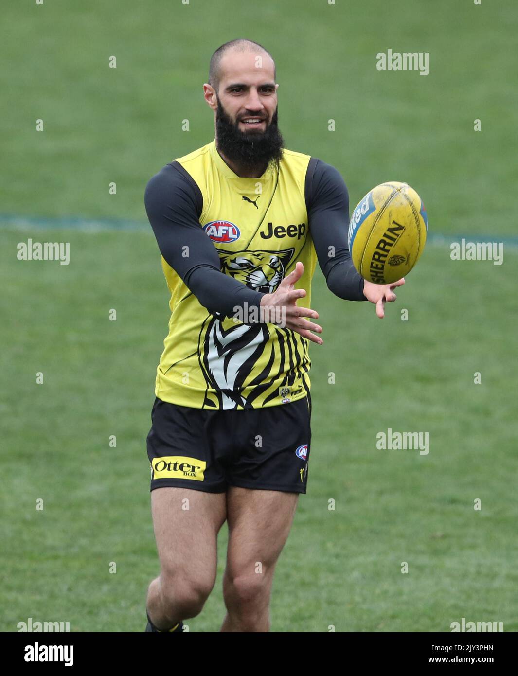Bachar Houli during a Richmond Tigers training session at Punt Road ...