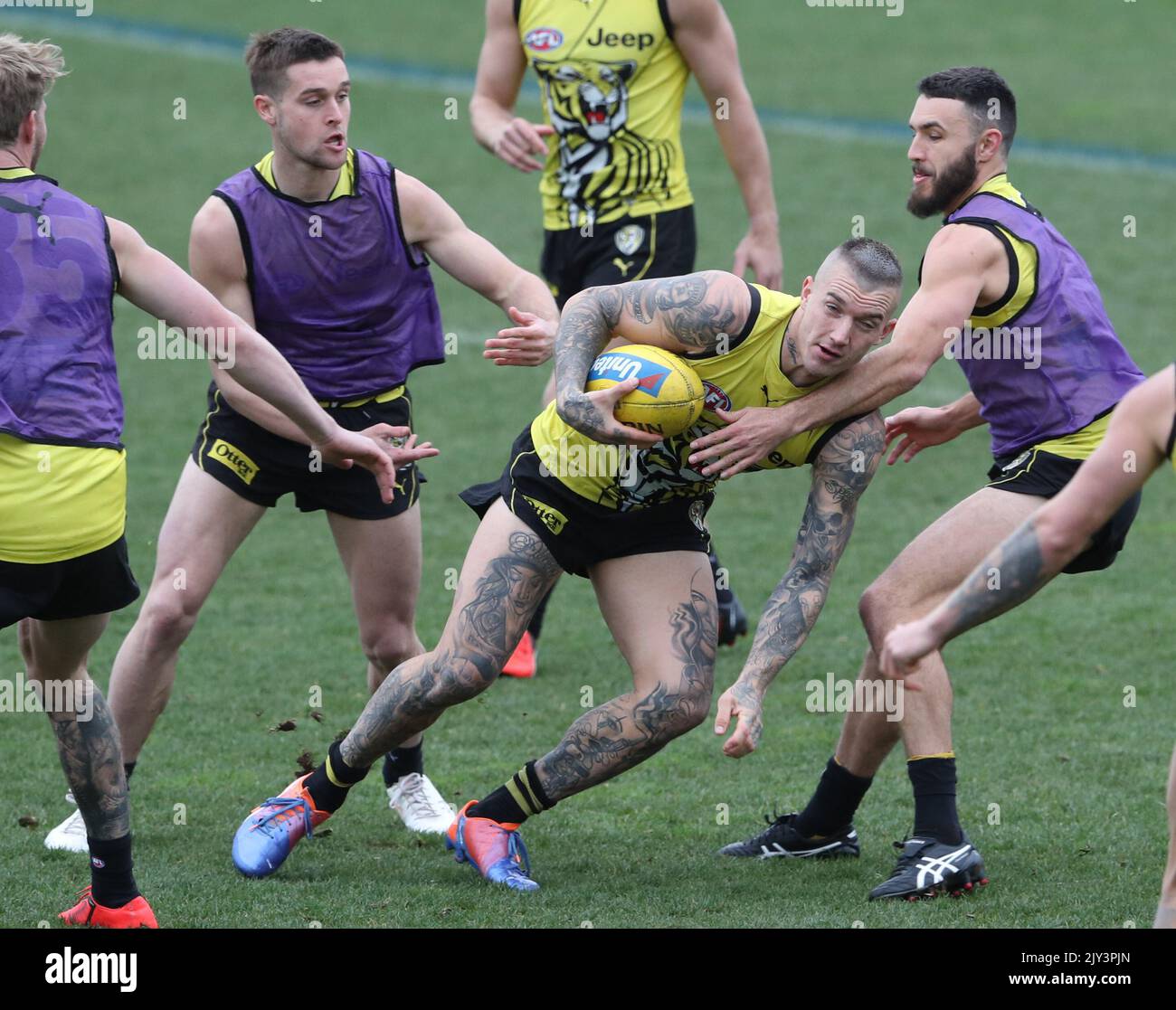 Dustin Martin during a Richmond Tigers training session at Punt Road ...
