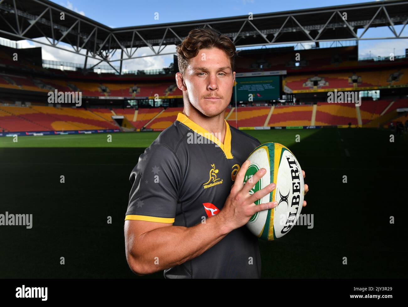 Wallabies Captain Michael Hooper Is Seen Posing For A Photograph After