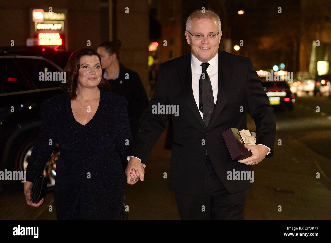 Prime Minister Scott Morrison and wife Jenny Morrison arrives for John ...