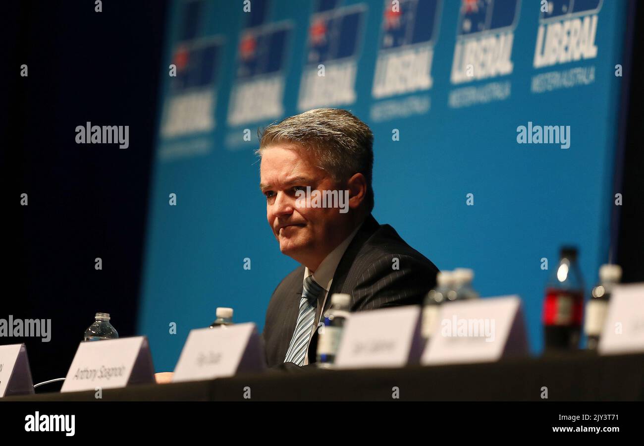 Australian Finance Minister Mathias Cormann is seen during the WA State ...