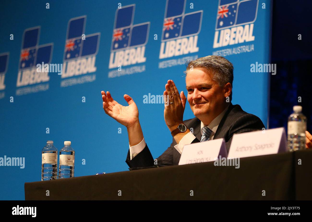Australian Finance Minister Mathias Cormann is seen during the WA State ...