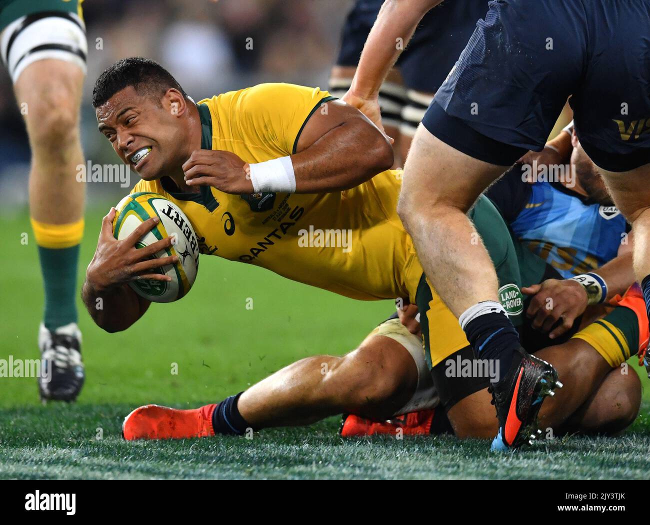 Scott Sio (left) of the Wallabies in action during the Rugby ...