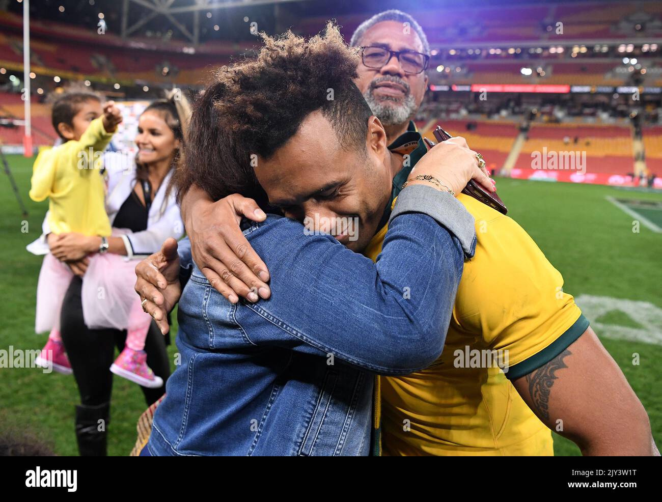 Will Genia of the Wallabies hugs his mother Elizabeth after playing his ...