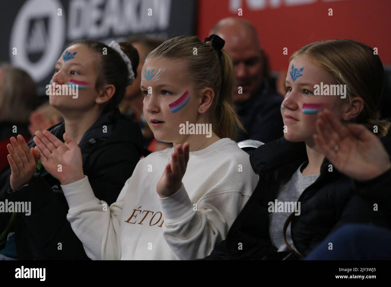 Vixens fans cheer during the Round 10 Super Netball match between the ...