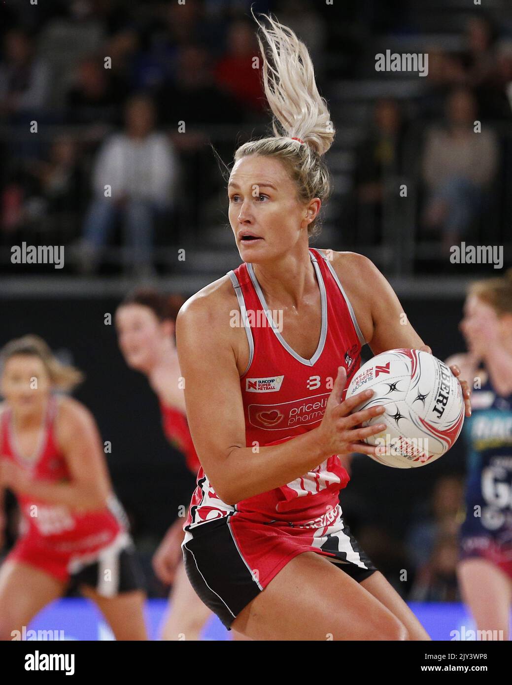 Chelsea Pitman of the Thunderbirds in action during the Round 10 Super ...