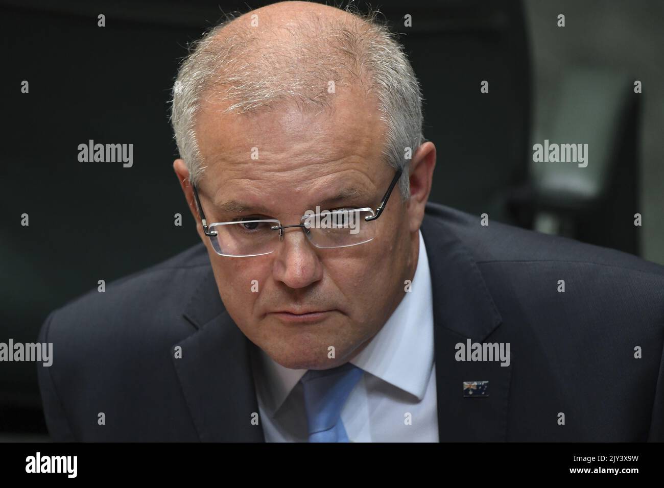 Australian Prime Minister Scott Morrison reacts during House of ...