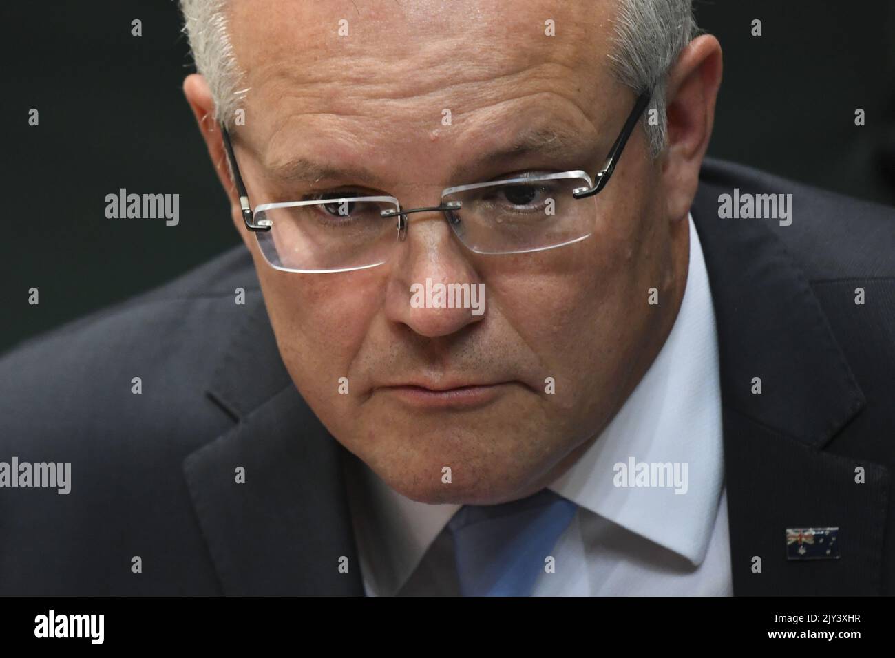 Australian Prime Minister Scott Morrison reacts during House of ...