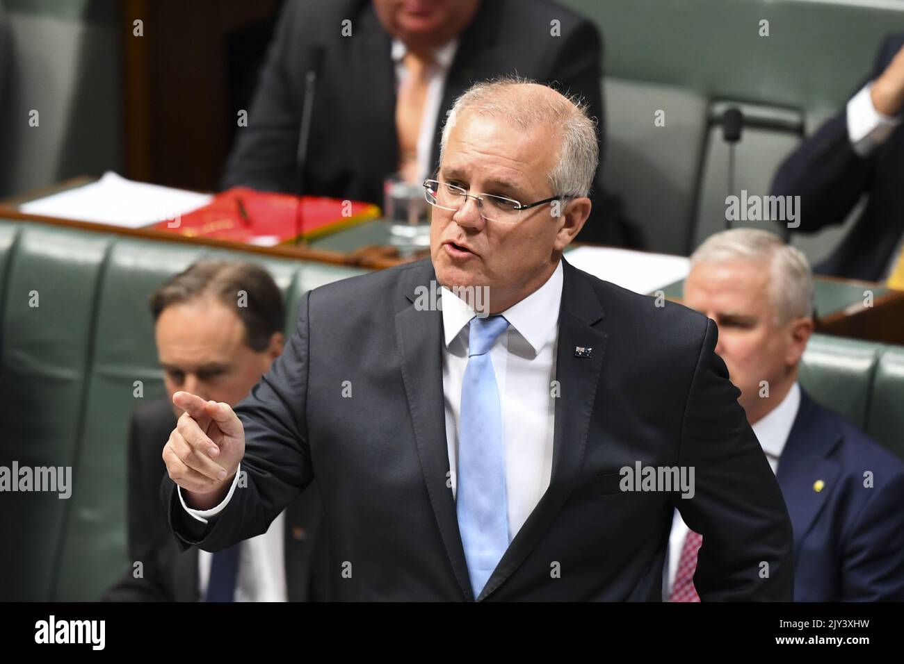 Australian Prime Minister Scott Morrison reacts during House of ...