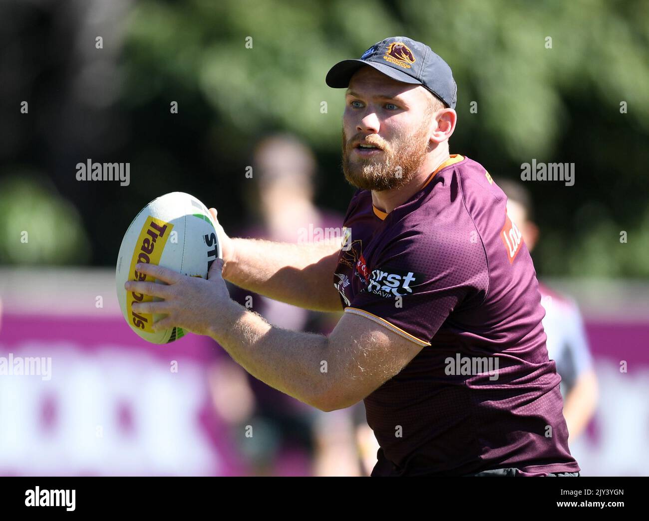 Brisbane Broncos player Matt Lodge is seen during training in Brisbane ...