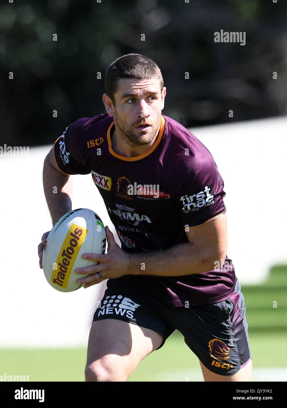 Brisbane Broncos player Andrew McCullough is seen during training in ...