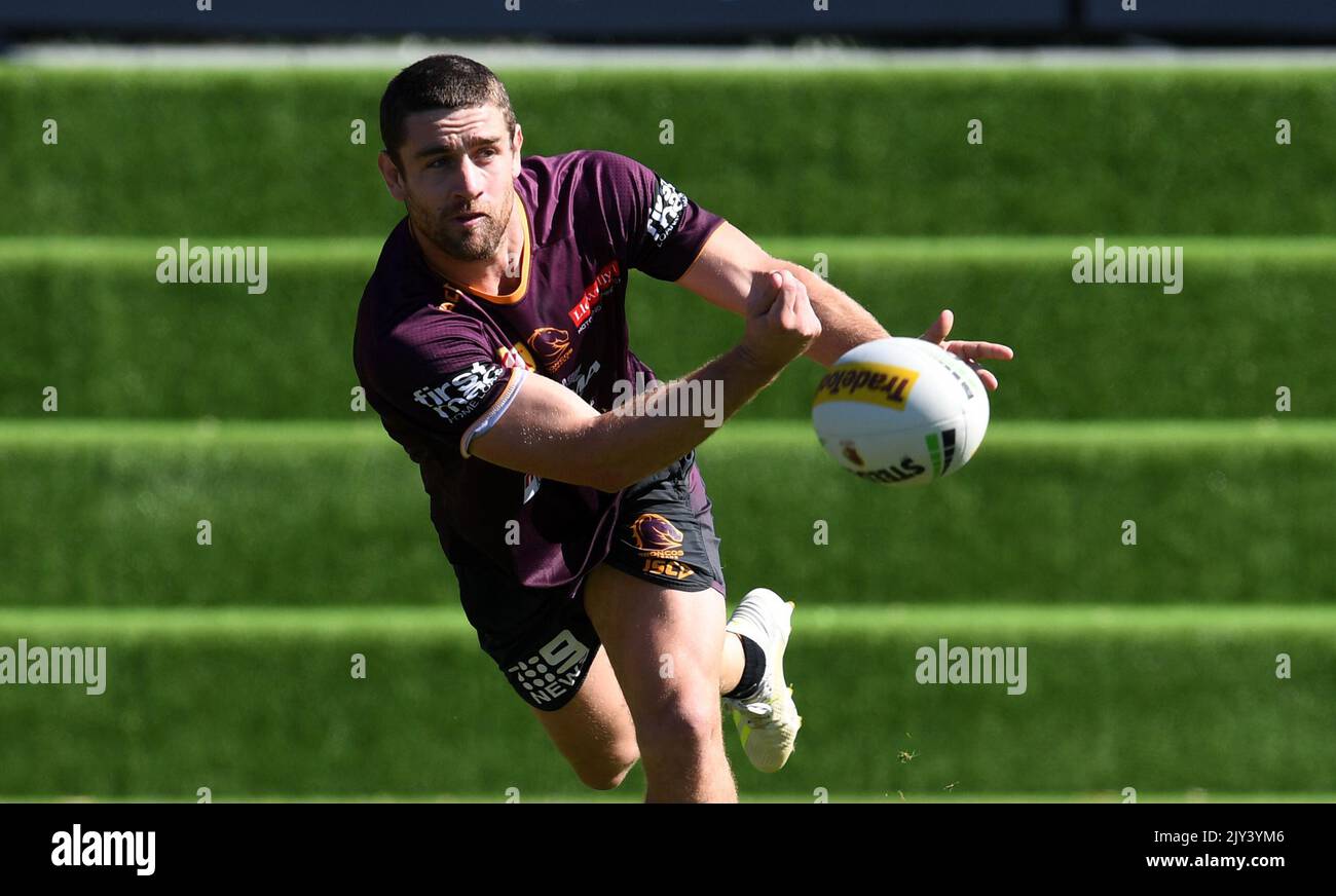 Brisbane Broncos player Andrew McCullough is seen during training in ...