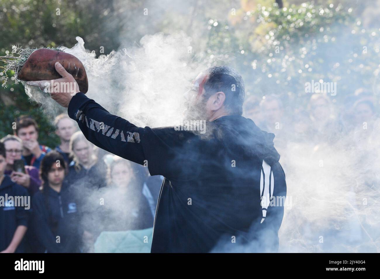 Cultural Bearer Allan Sumner is seen during a burial ceremony at ...