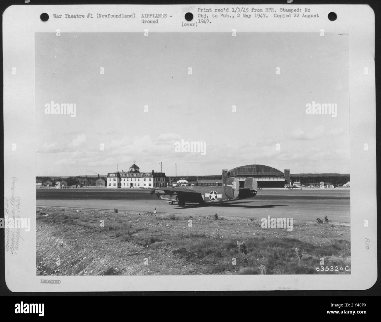 Tower And Hangar With A Consolidated B-24 In The Foreground At Gander ...