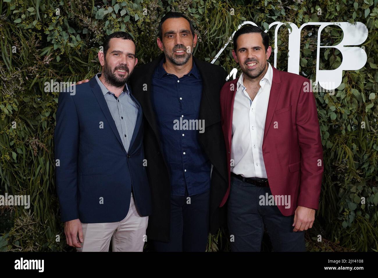 (L-R) Brett Goodes, Adam Goodes and Jake Goodes pose on the red carpet ...