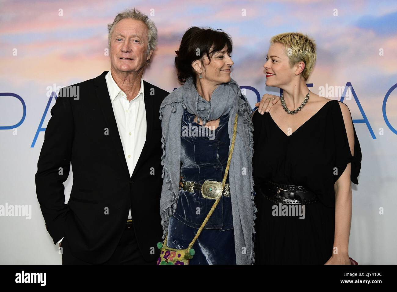 (L-R) Actor Bryan Brown, wife actress Rachel Ward and their daughter ...