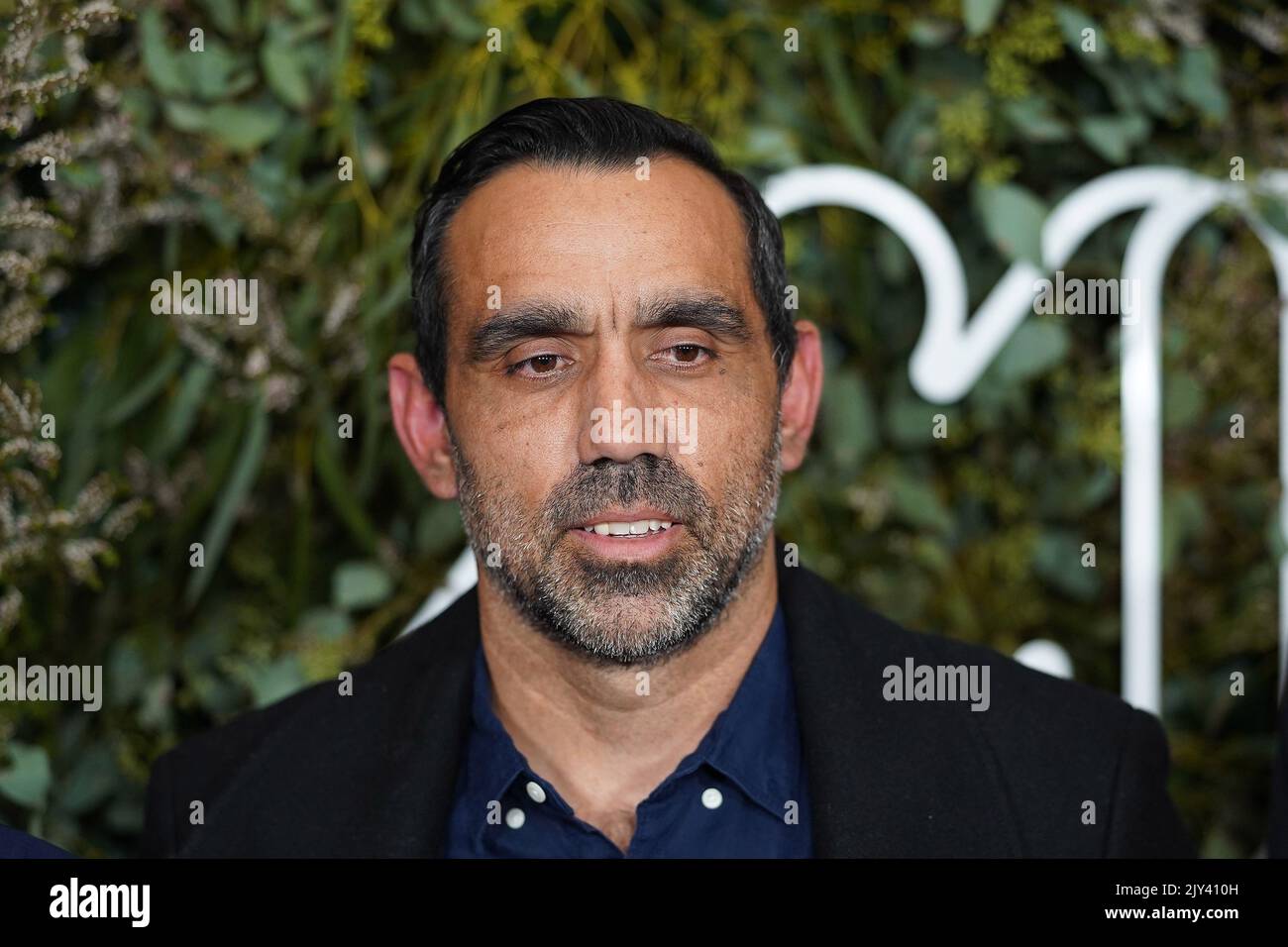 Adam Goodes poses on the red carpet at the world premiere of the Adam ...