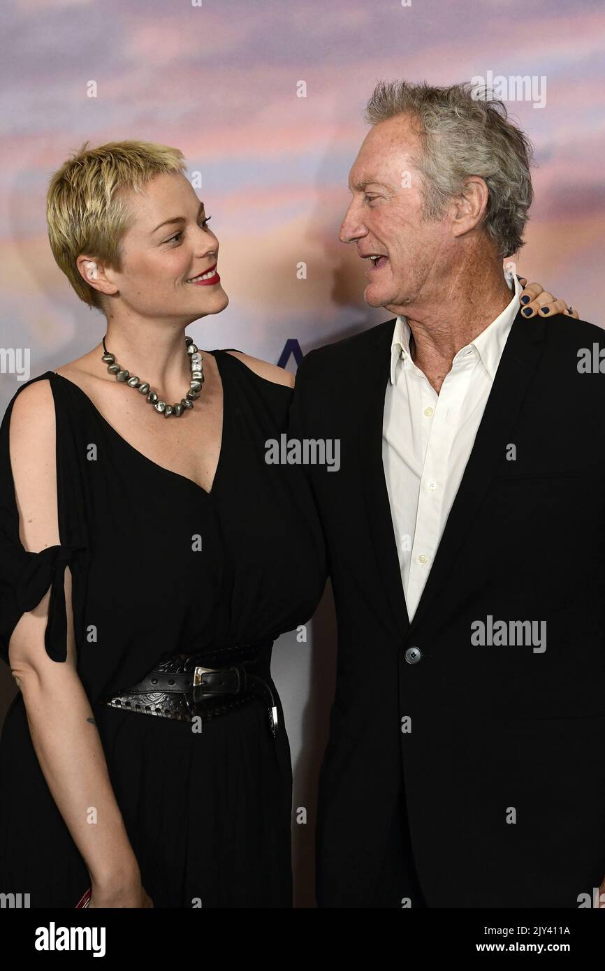(L-R) Matilda Brown and father actor Bryan Brown are seen during the ...