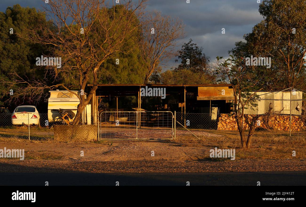 A property is seen in the drought-stricken NSW/QLD border town of ...